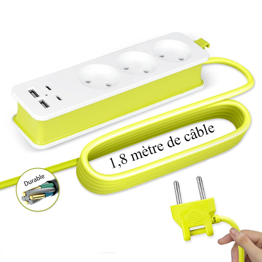 Rallonge multiprise USB - 1.8 mètres